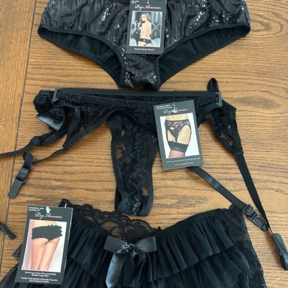 Leg Avenue | Other | Lace Panty Sequin Booty Short Lace Garterbelt ...